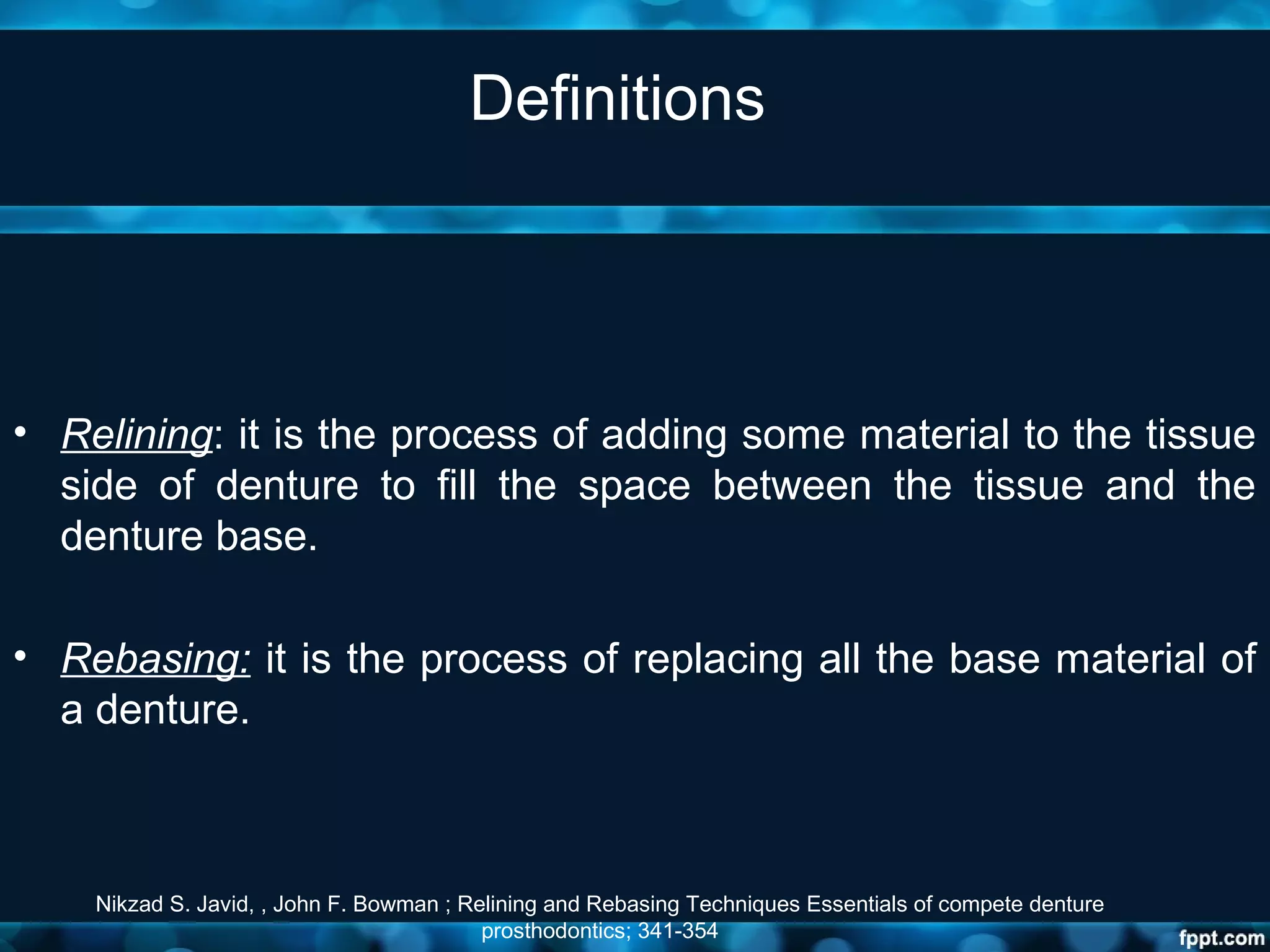 Relining and Rebasing | PPT