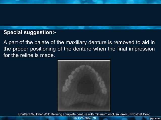 Relining and Rebasing | PPT | Dental Health | Diseases and Conditions