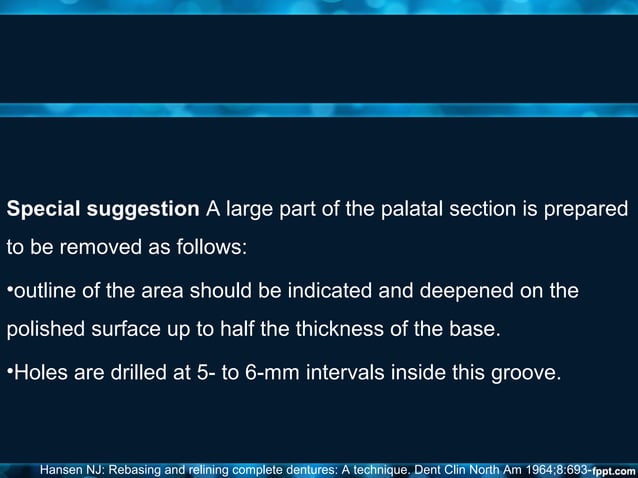 Relining and Rebasing | PPT | Dental Health | Diseases and Conditions