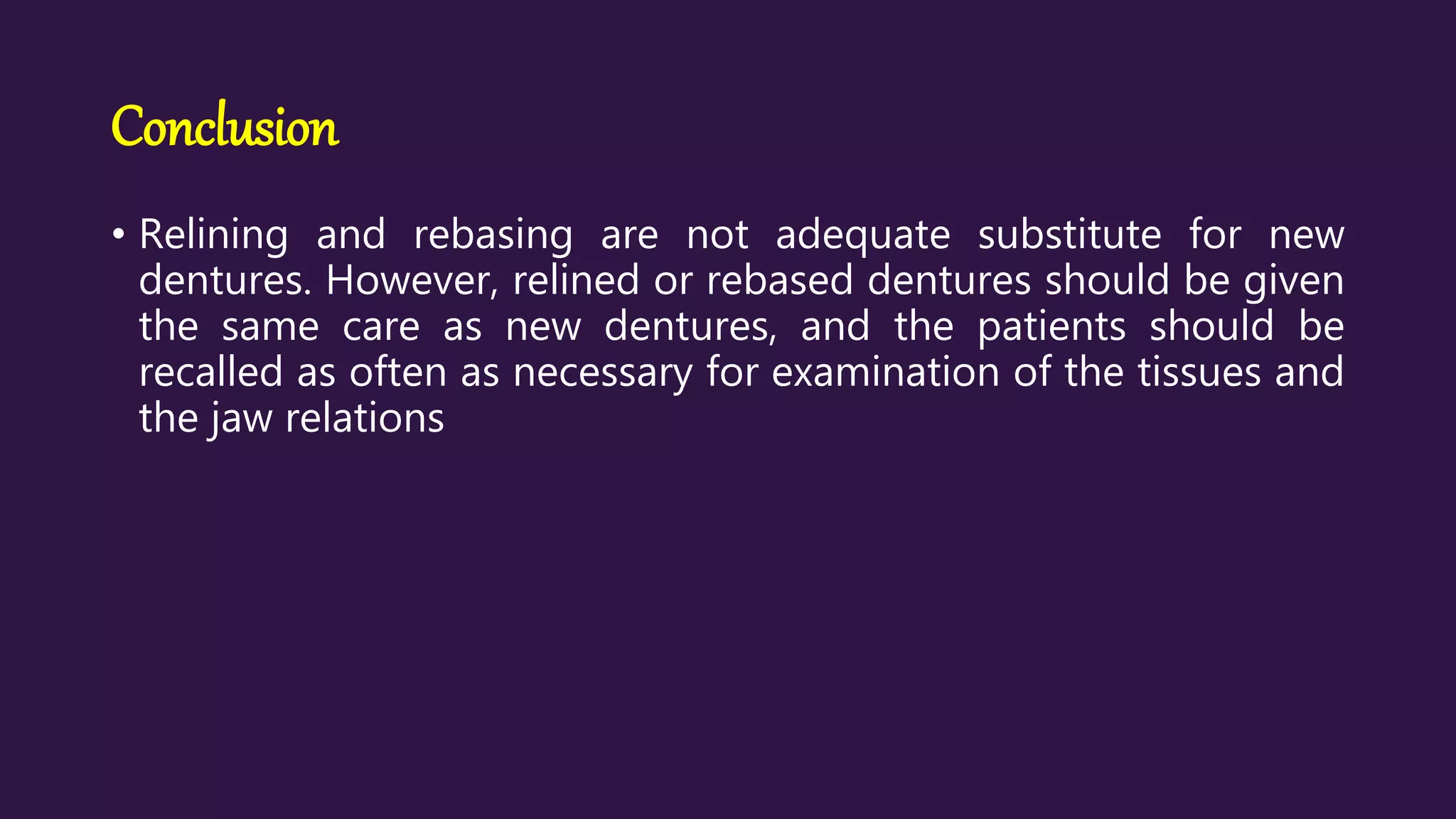 Relining and rebasing | PPTX