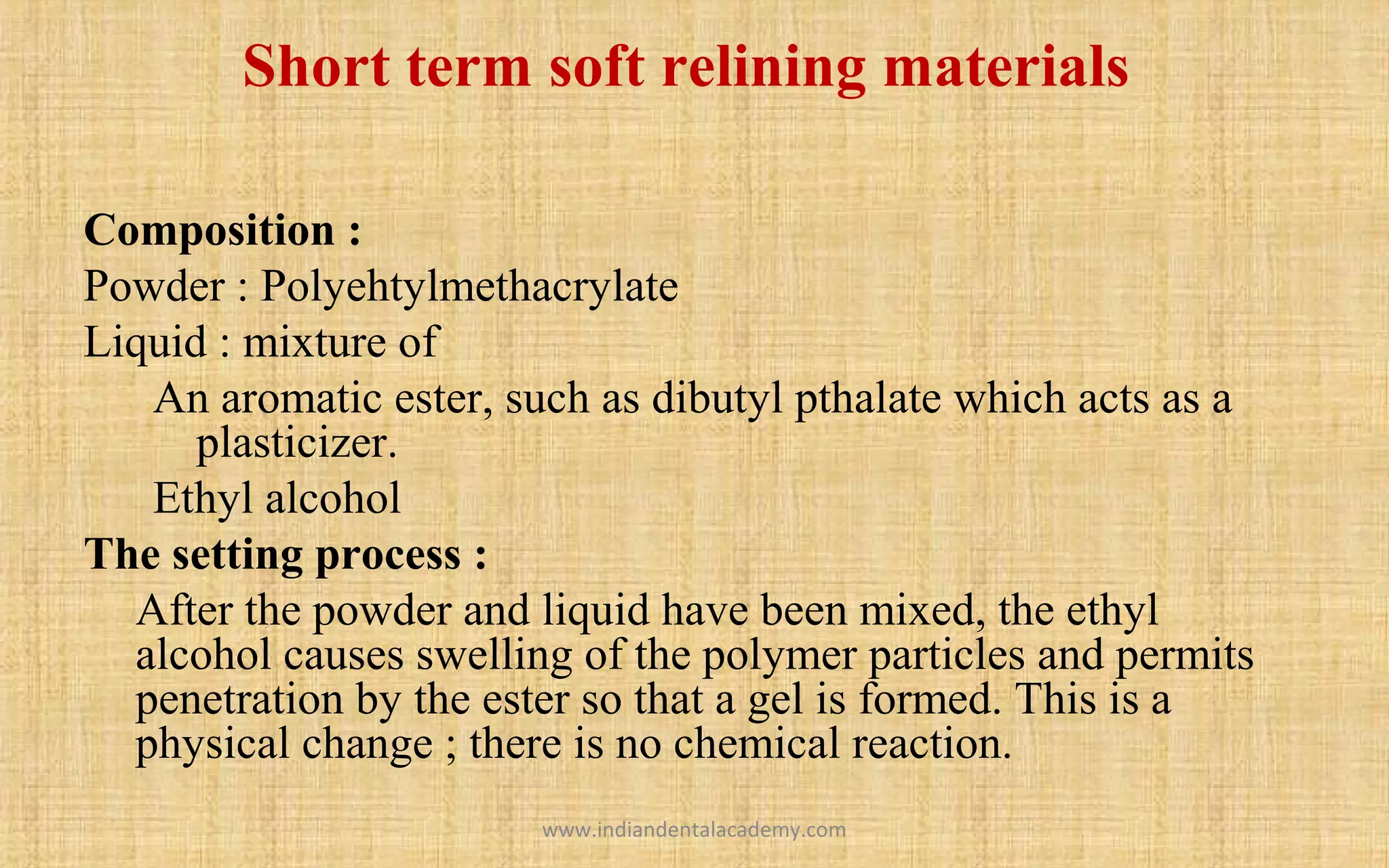Relining and rebasing in complete dentures / Labial orthodontics ...