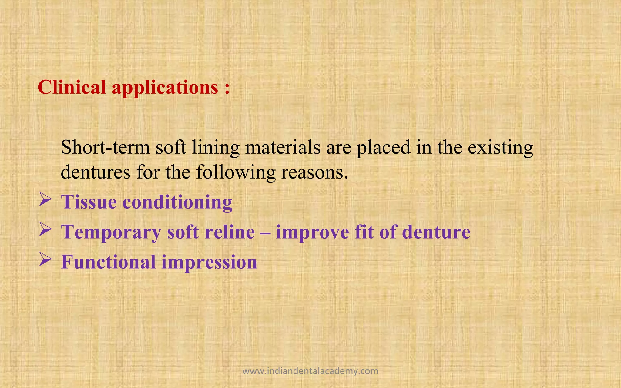 Relining and rebasing in complete dentures / Labial orthodontics ...