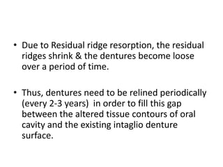 Relining and rebasing in complete dentures | PPTX