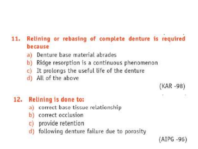 Relining and rebasing in complete dentures | PPTX | Dental Health ...