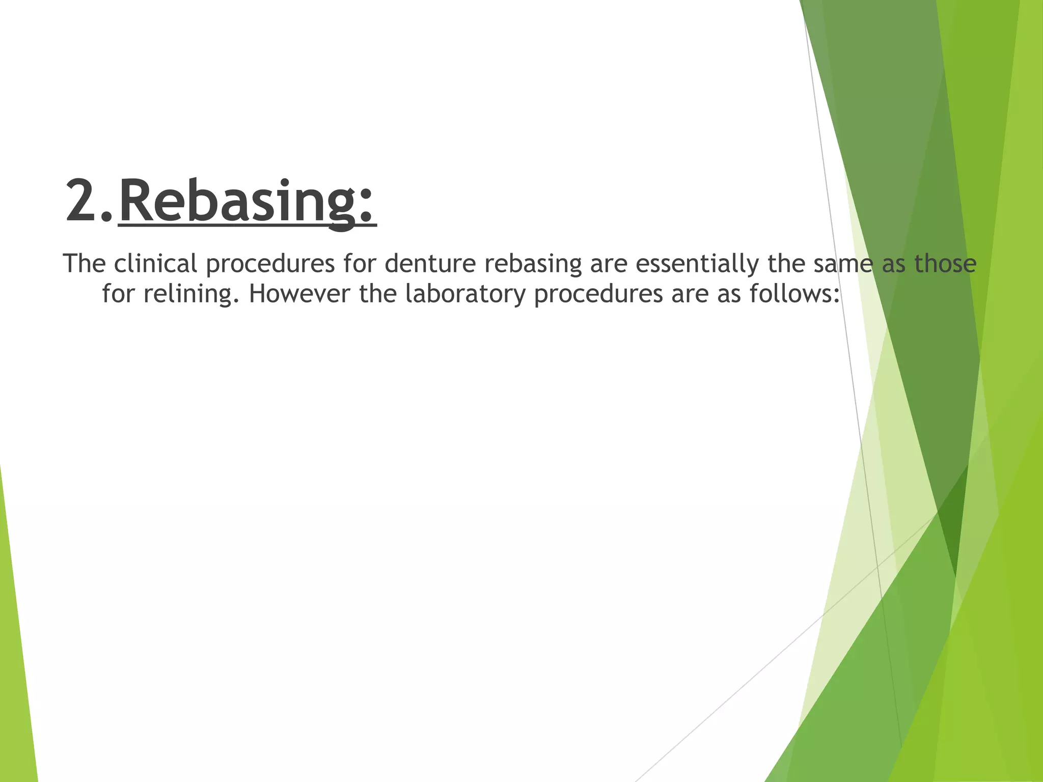 Relining and rebasing of complete dentures | PPT