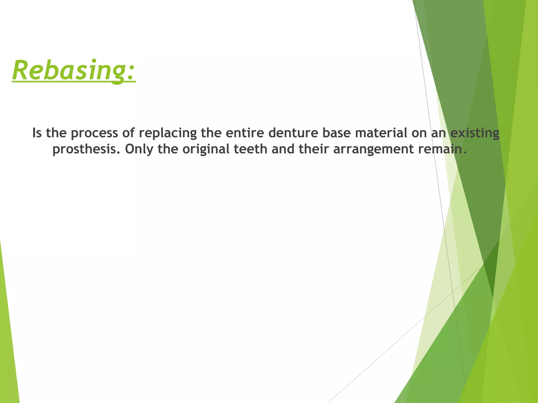 Relining and rebasing of complete dentures | PPT