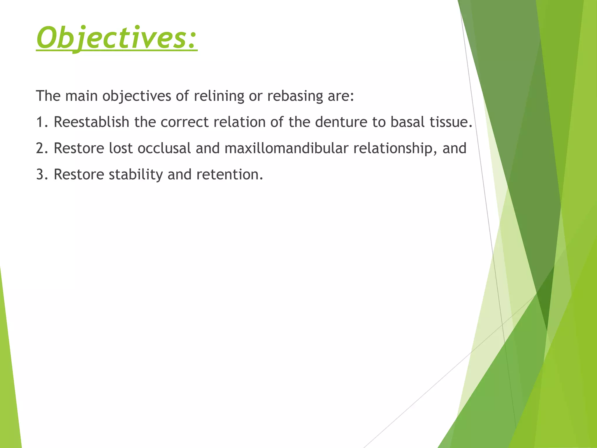 Relining and rebasing of complete dentures | PPT