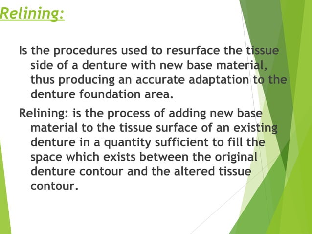 Relining and rebasing of complete dentures | PPT
