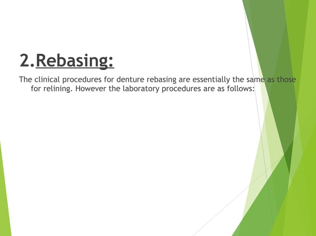 Relining and rebasing of complete dentures | PPT