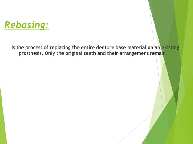 Relining and rebasing of complete dentures | PPT