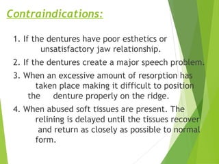 Relining and rebasing of complete dentures | PPT