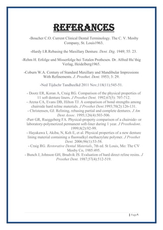 Rellining an rebasing prosthodontics | PDF