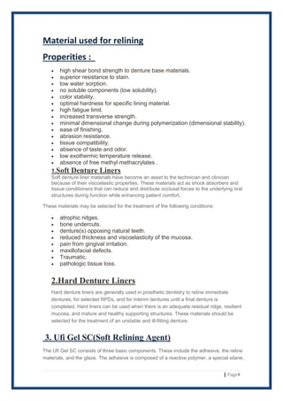 Rellining an rebasing prosthodontics | PDF