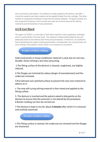 Rellining an rebasing prosthodontics | PDF