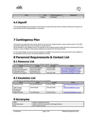 Release Management Plan | PDF