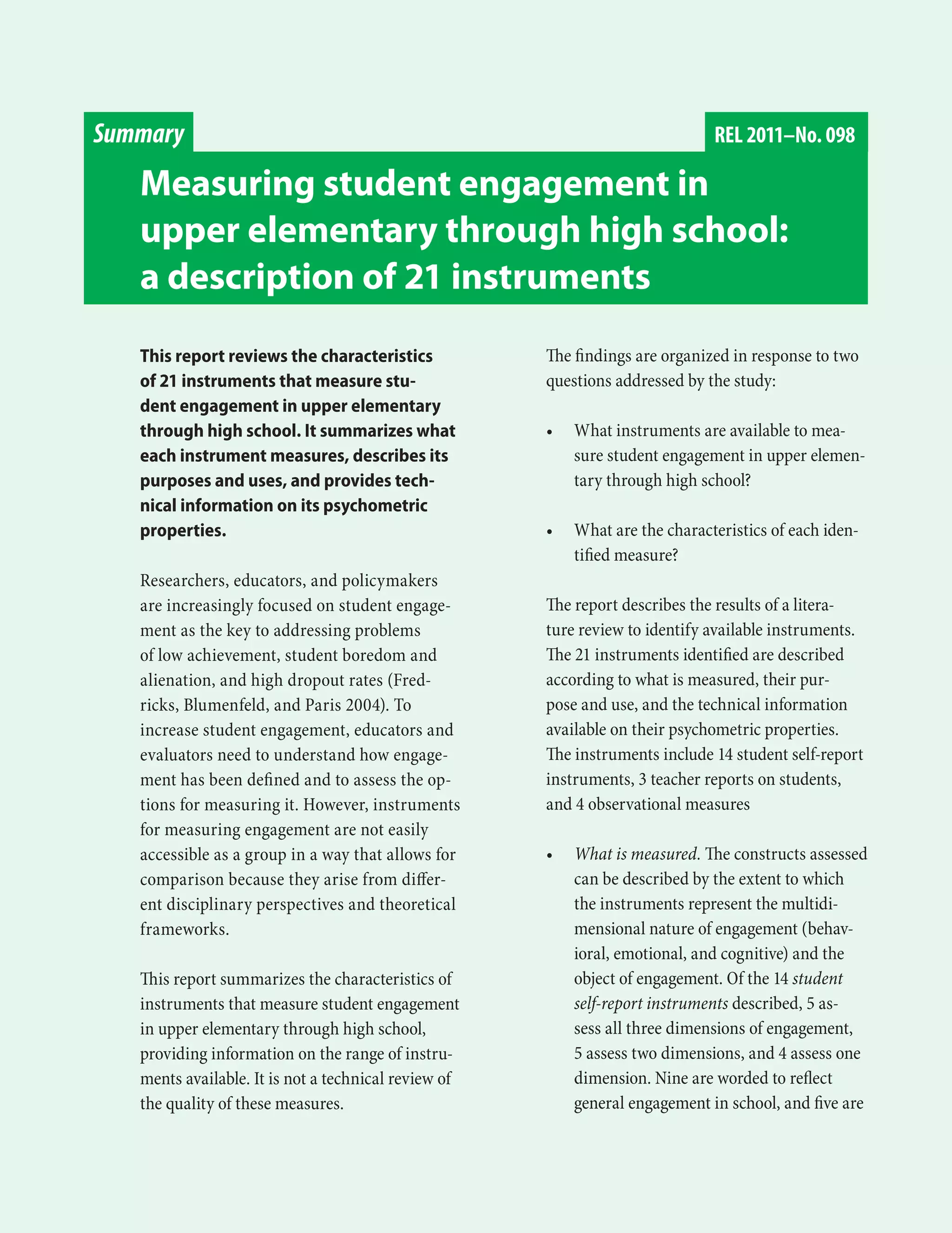 Rel Measuring Student Engagement 2011 Pdf