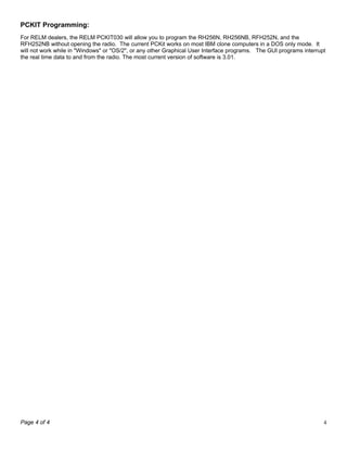 Relm rh256 n programming | PDF