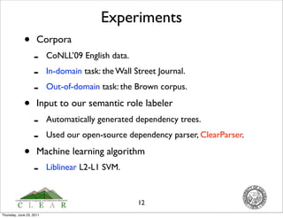 Transition-based Semantic Role Labeling Using Predicate Argument Clustering | PDF