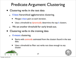 Transition-based Semantic Role Labeling Using Predicate Argument Clustering | PDF
