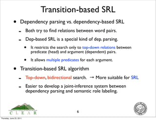 Transition-based Semantic Role Labeling Using Predicate Argument Clustering | PDF | Programming ...
