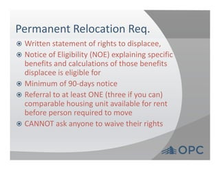 Tenant Relocation 101 for Housers | PDF