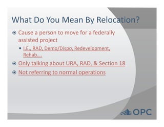 Tenant Relocation 101 for Housers | PPT