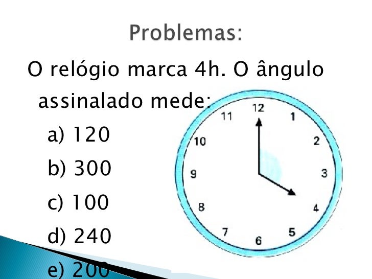 Relogio e angulos