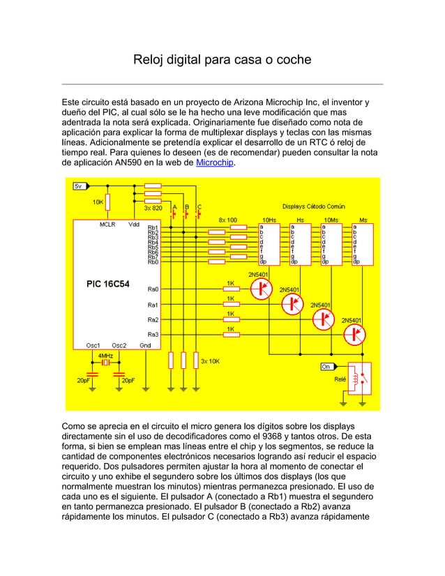 Reloj Digital Para Casa O Coche Pdf