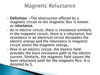 Reluctance and inductance | PPTX