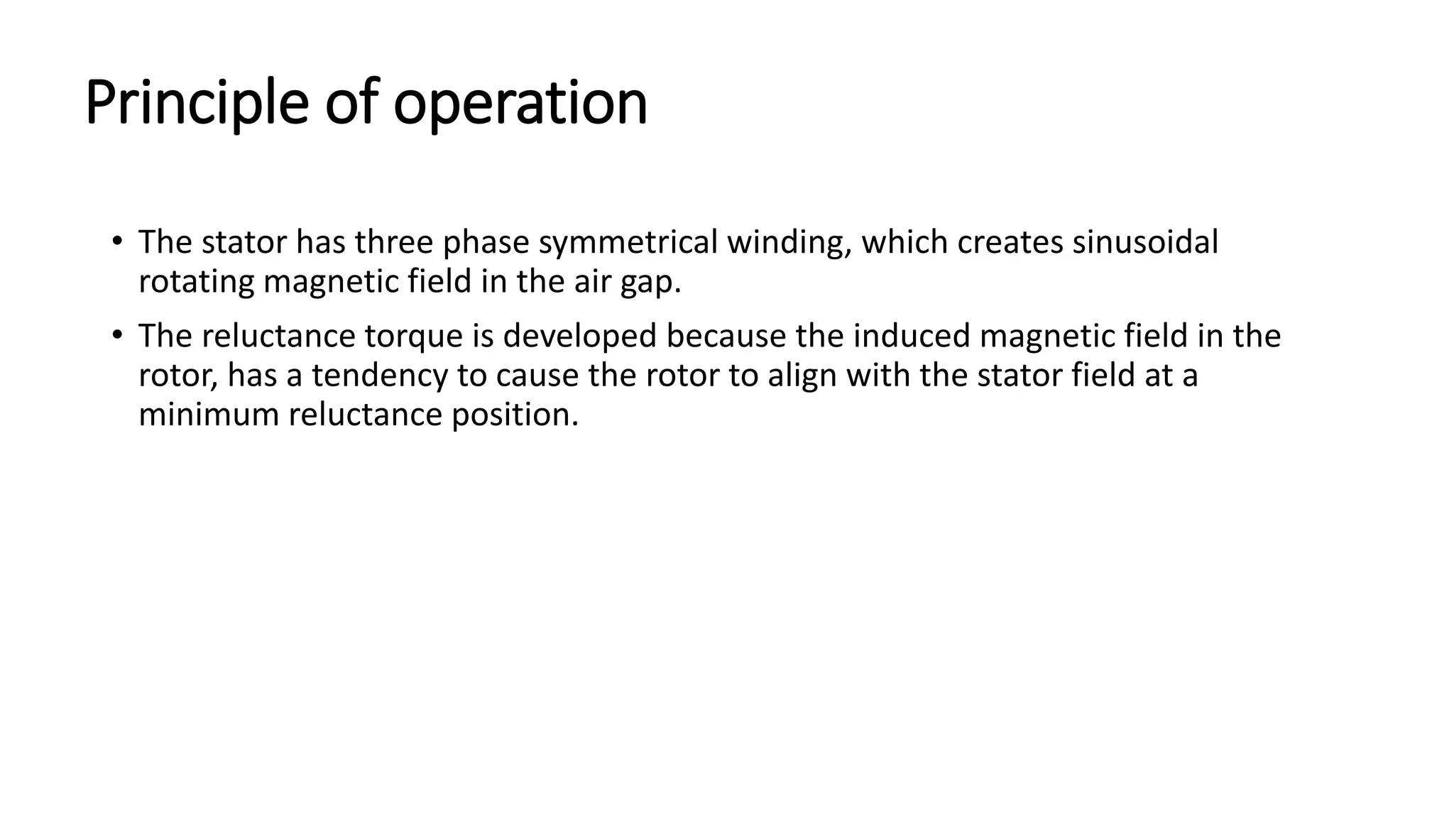 Reluctance Motor - Principle Of Operation | PDF