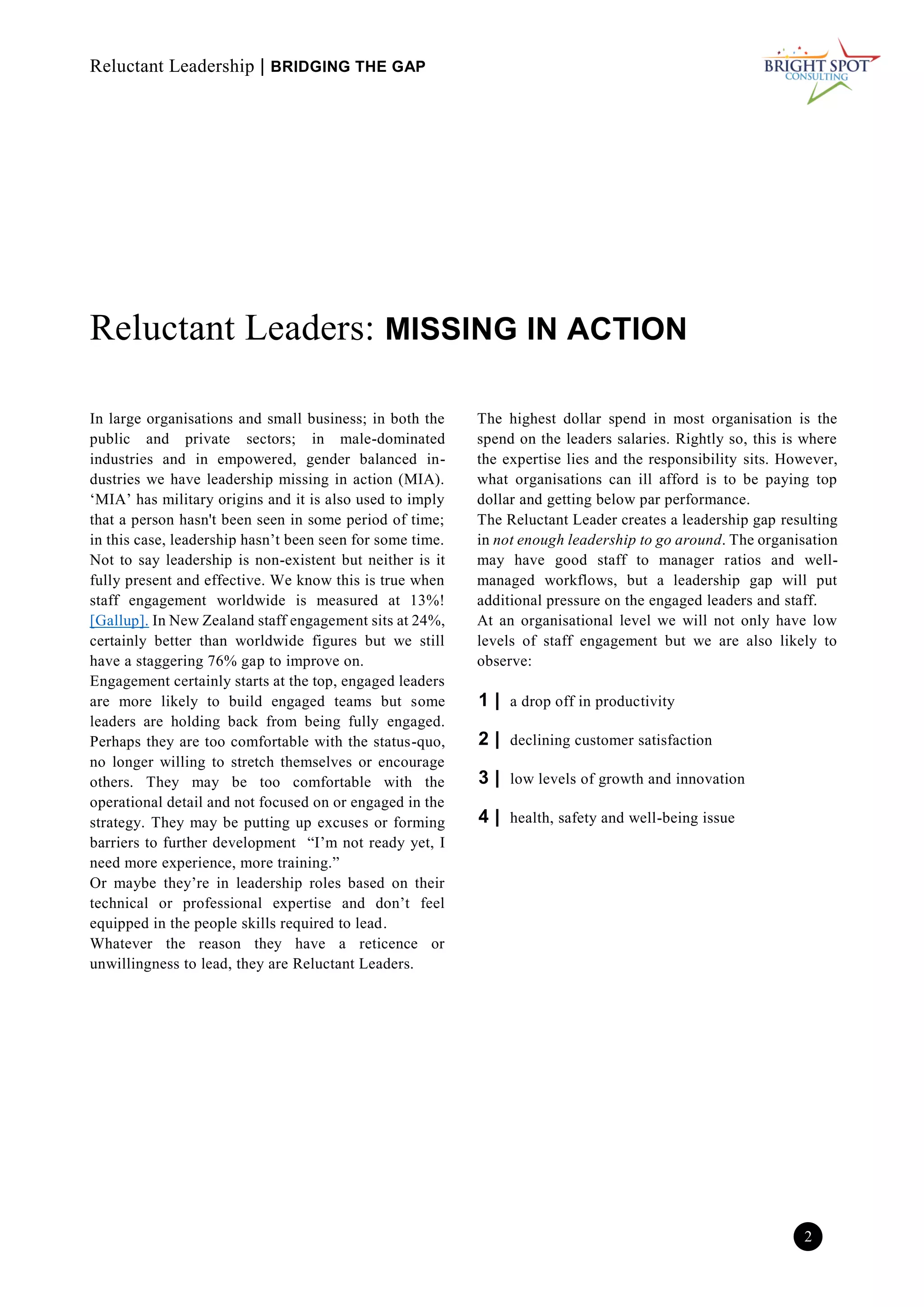 Reluctant Leadership: Bridging the Gap | PDF