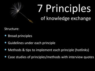Knowledge Exchange for Sustainability: 7 Principles | PPT