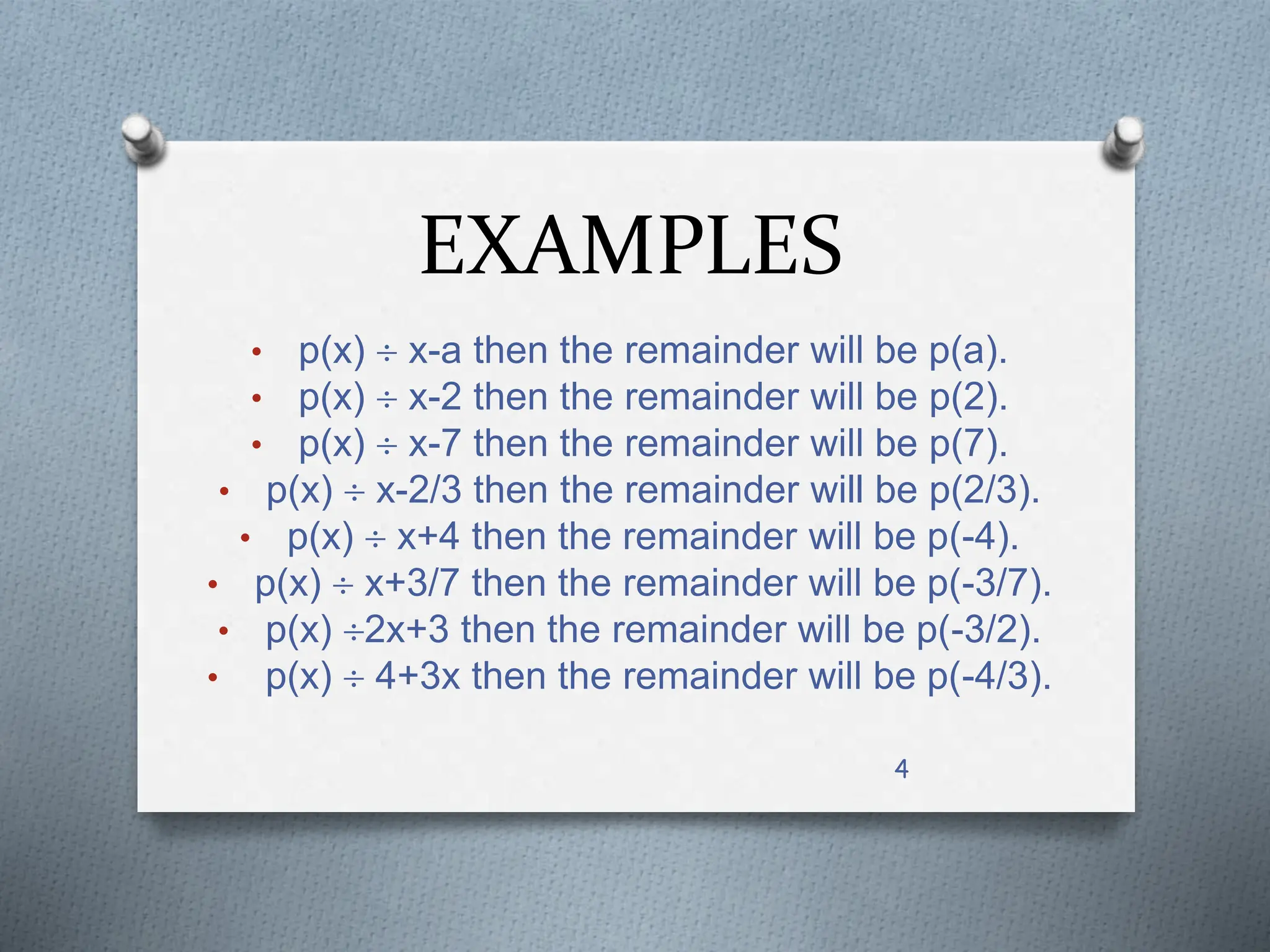 REMAINDER AND FACTOR THEOREM.pptx | Free Download