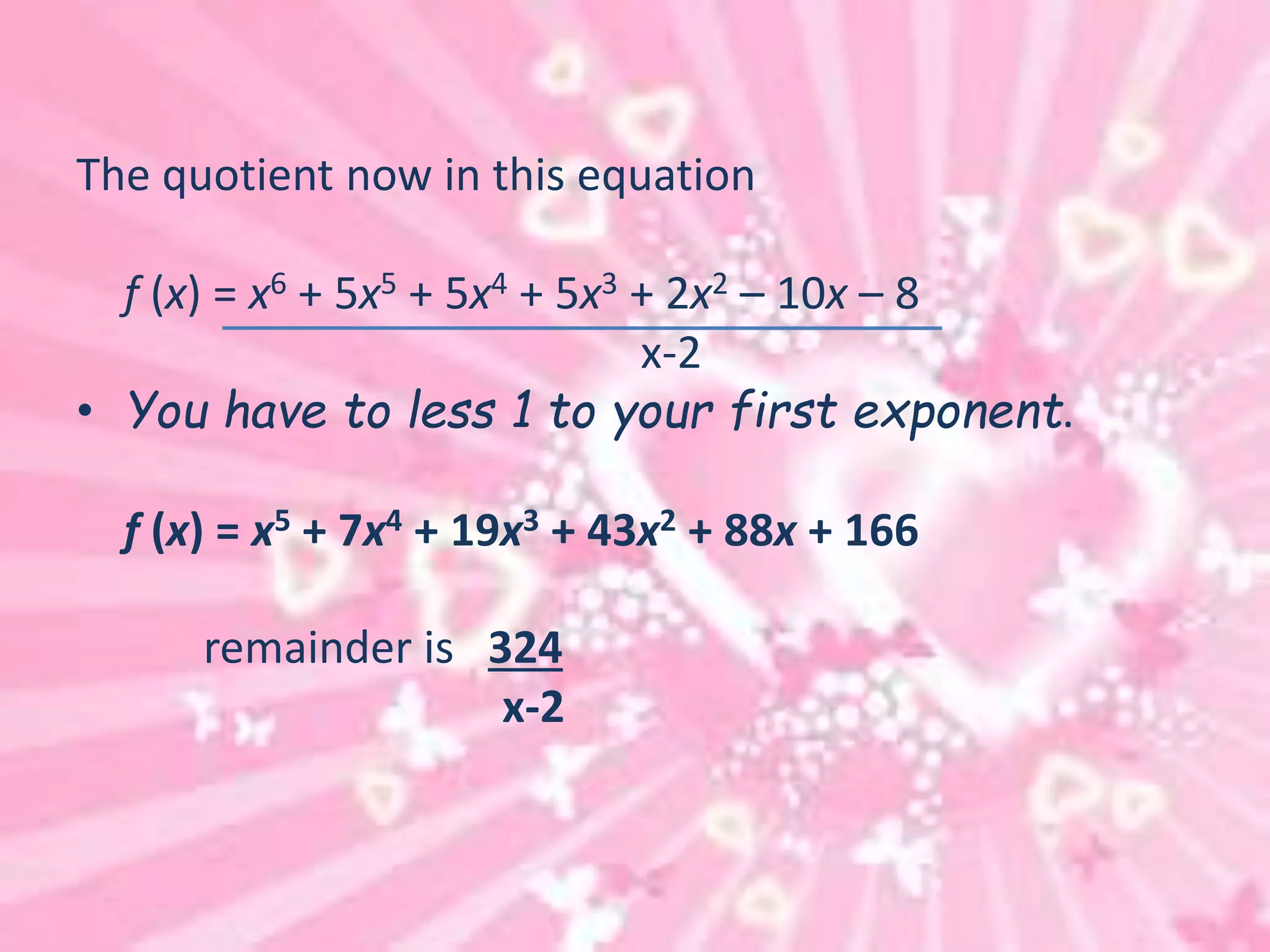 Remainder theorem | PPTX