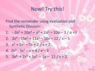 Remainder theorem | PPTX