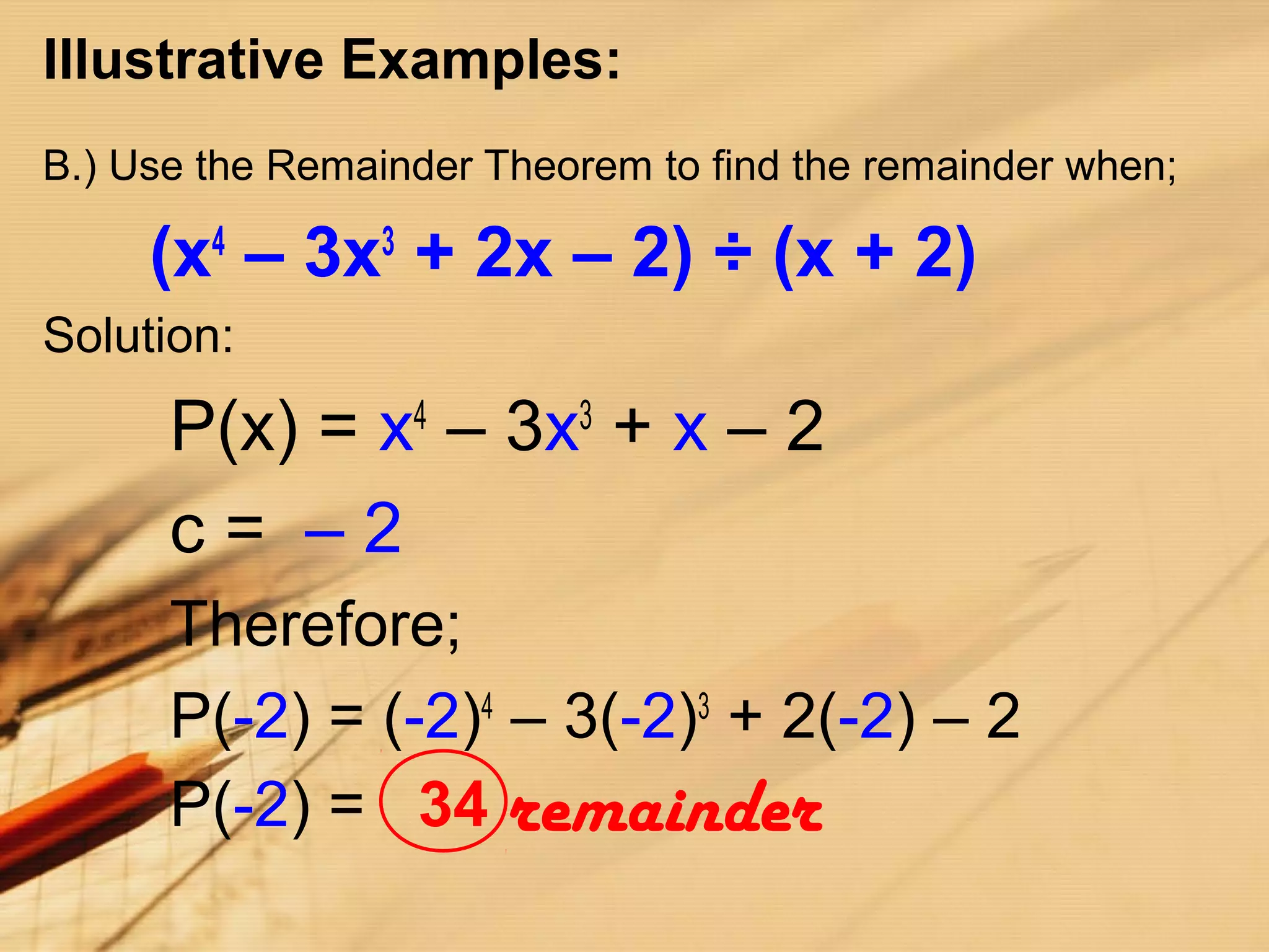 Remainder theorem | PPT