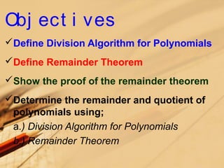 Remainder theorem | PPT