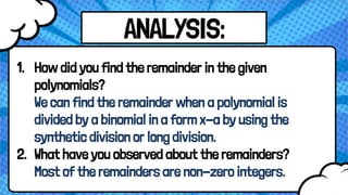 MATHEMATICS 10-qUARTER 1 REMAINDER THEOREM.pptx | Science