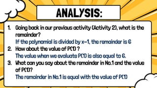 MATHEMATICS 10-qUARTER 1 REMAINDER THEOREM.pptx | Science