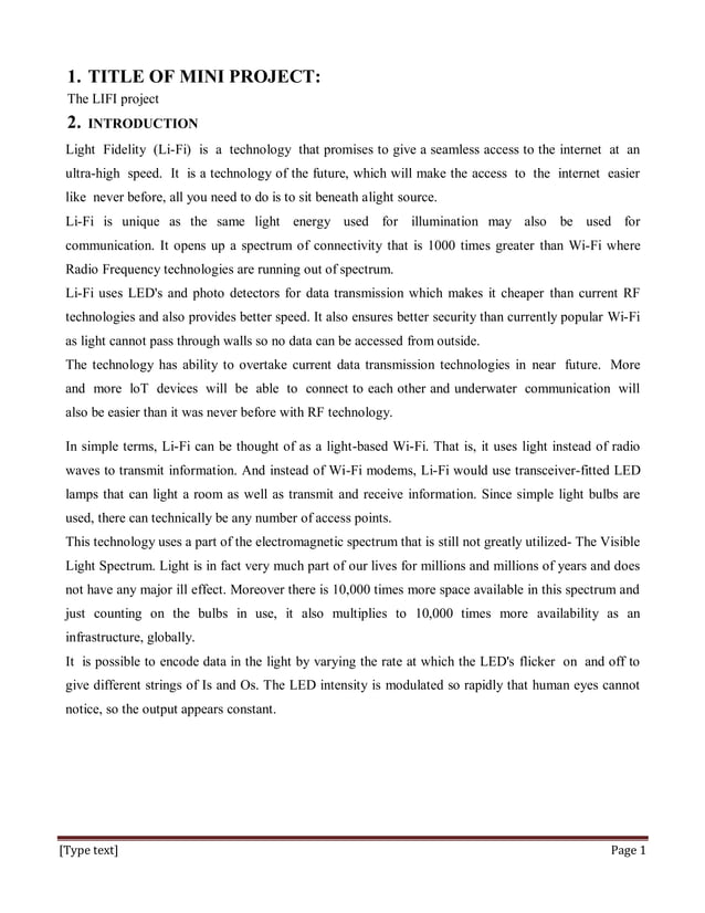 Li Fi Technology Report | PDF