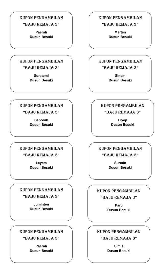 kupon Remaja | PDF