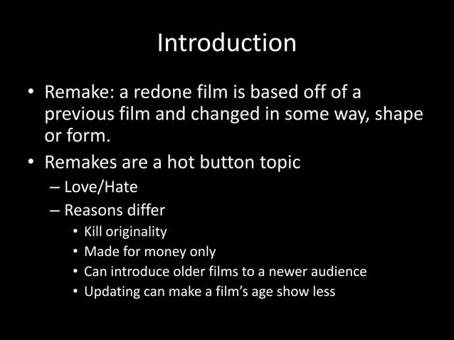 Remake essay powerpoint | PPT