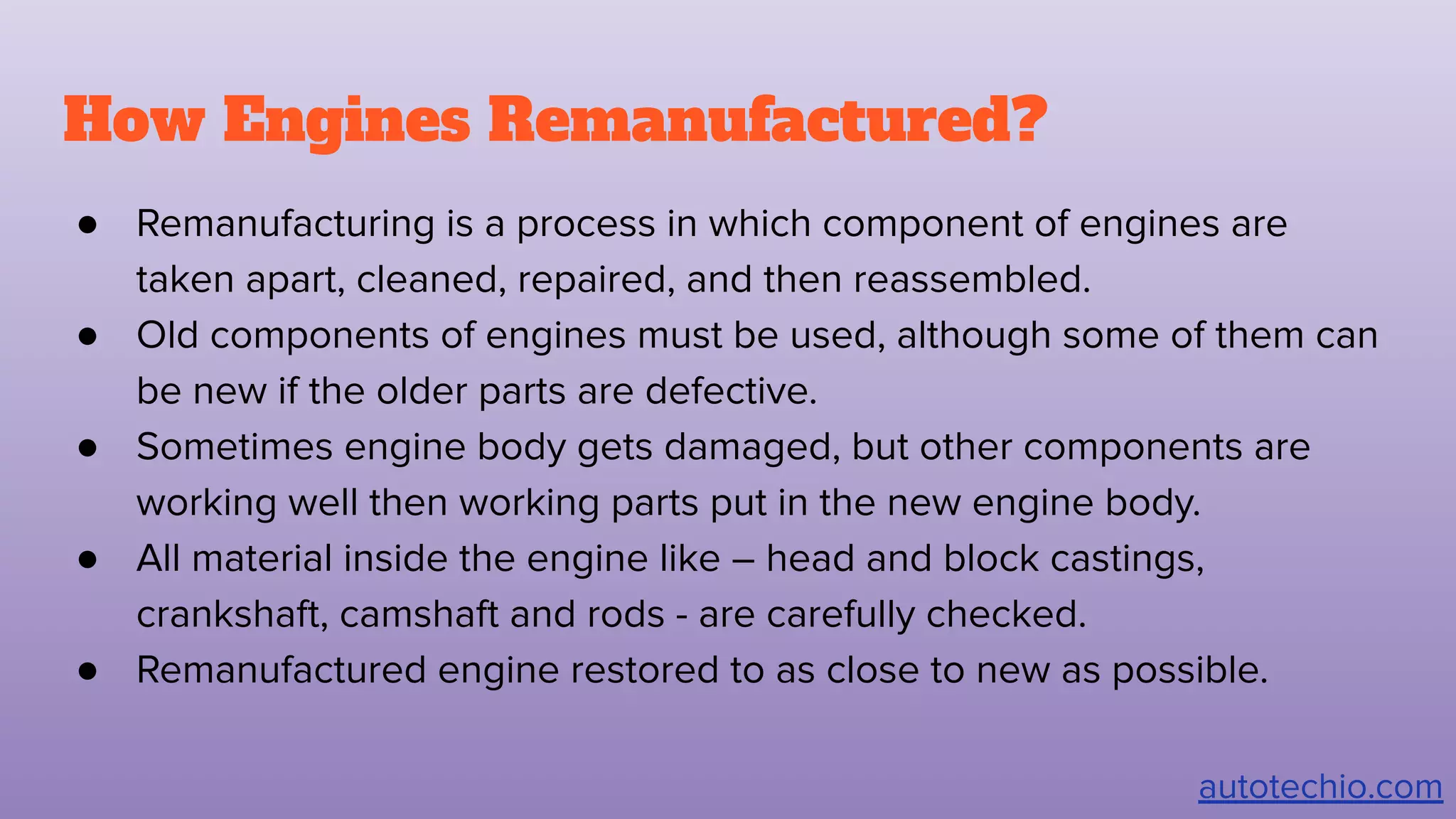 Remanufactured engines | PDF