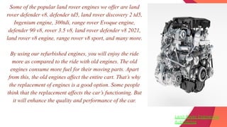 Remanufactured land rover engines by auto techio | PPT