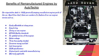 Remanufactured land rover engines by auto techio | PPT