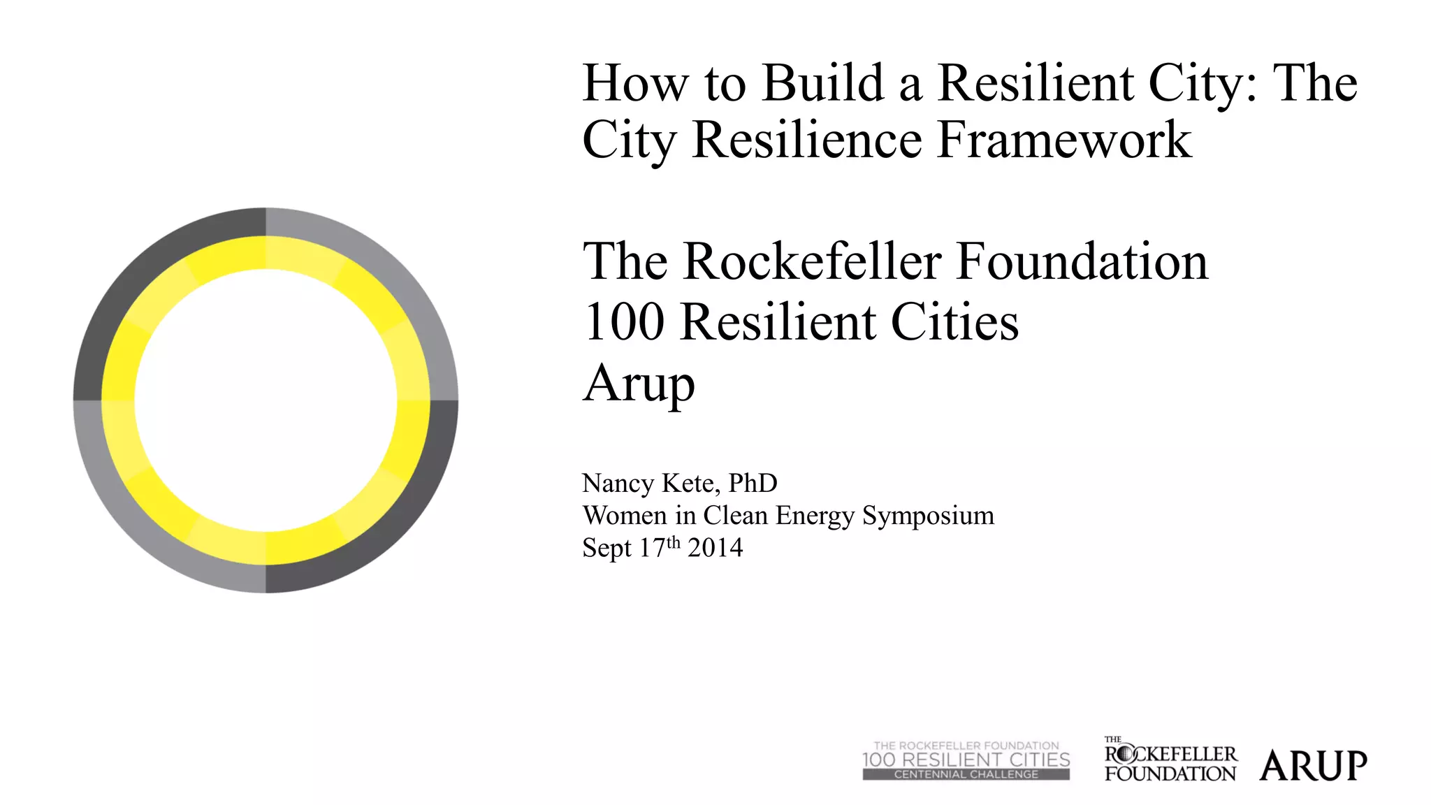 How to Build a Resilient City: The City Resilience Framework | PDF