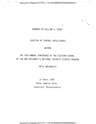 Remarks of William Casey - CIA -1985 | PDF