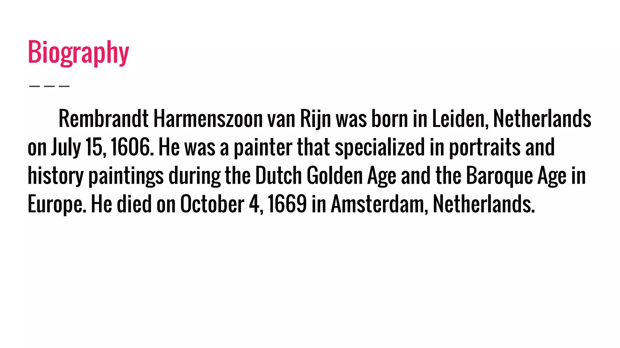 Rembrandt harmenszoon van rijn | PPTX
