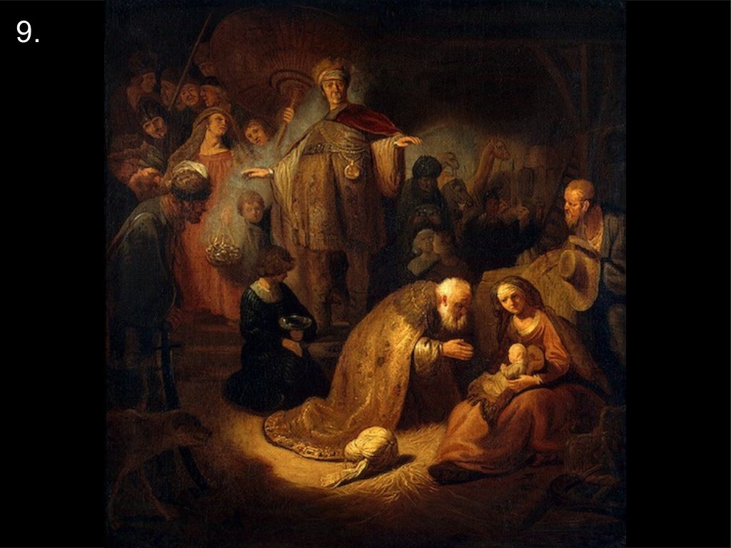 Rembrandt kerst schilderijen over de geboorte van Jezus Christus