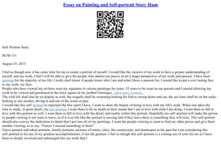 Rembrandt Self Portrait Analysis | PDF